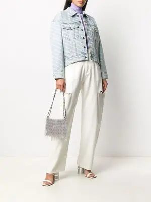Alexander Wang Logo-print Denim Jacket - Blue