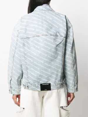Alexander Wang Logo-print Denim Jacket - Blue