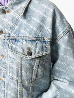 Alexander Wang Logo-print Denim Jacket - Blue