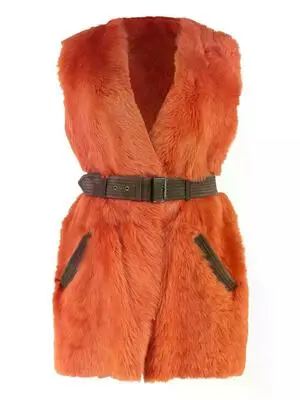 Alberta Ferretti Sleeveless Shearling Gilet