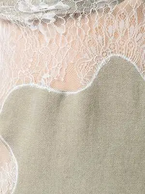 Off-White Panelled Lace Slip Dress