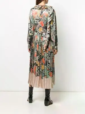 Valentino Garavani Oriental Print Satin Dress