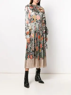 Valentino Garavani Oriental Print Satin Dress