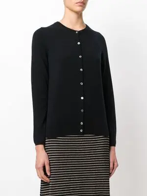 N.peal Round Neck Cardigan - Black