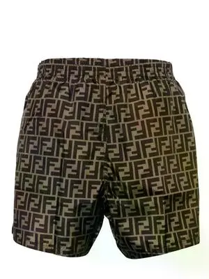 Fendi Logo-pattern Swim Shorts - Brown
