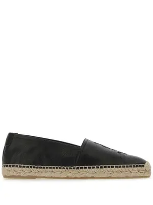 Saint Laurent Embroidered Monogram Espadrilles - Black