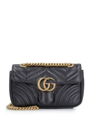 Gucci Mini Gg Marmont Shoulder Bag - Black