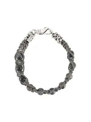 Emanuele Bicocchi Beaded Braided-chain Bracelet - Grey
