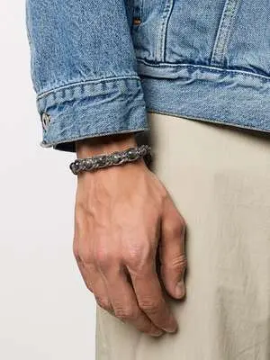 Emanuele Bicocchi Beaded Braided-chain Bracelet - Grey