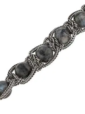 Emanuele Bicocchi Beaded Braided-chain Bracelet - Grey