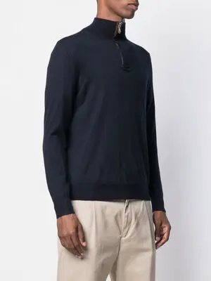 N.peal The Regent Half-zip Jumper - Blue
