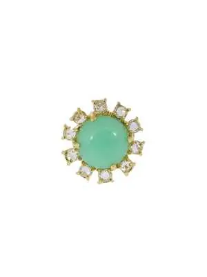 Irene Neuwirth 18kt Yellow Gold Mint Chrysoprase And Diamond Stud Earrings