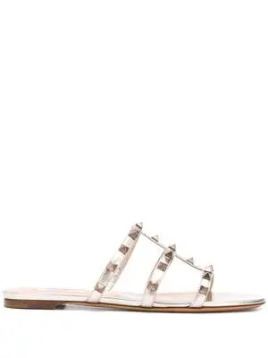Valentino Garavani Rockstud T-strap Sandals - Gold