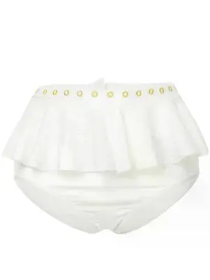 DUSKII Venice Ruffled Bikini Bottom - White