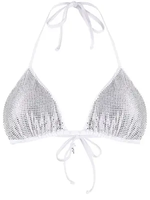 FISICO Embellished Triangle Bikini Top - White