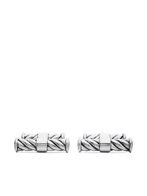 David Yurman Sterling Cable Elongated Cufflinks - Silver