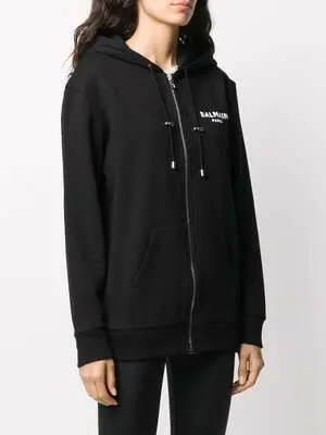 Balmain Logo Zipped Hoodie