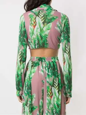 AMIR SLAMA Printed Crop Top - Green