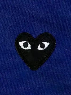 Play Comme Des Garcon Drawstring Zip Hoodie - Blue