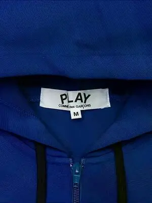Play Comme Des Garcon Drawstring Zip Hoodie - Blue