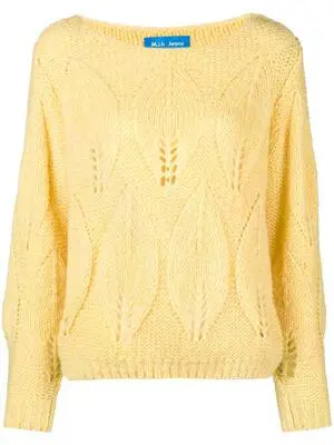 M.I.H JEANS Lacey Leaf Knit Sweater - Yellow