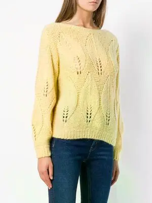 M.I.H JEANS Lacey Leaf Knit Sweater