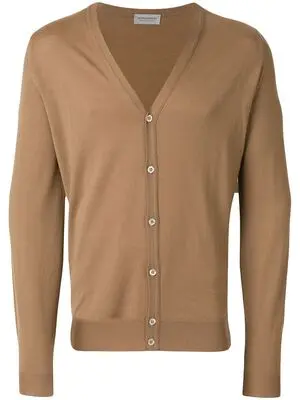 John Smedley Merino Wool Cardigan - Brown
