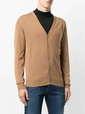John Smedley Merino Wool Cardigan - Brown