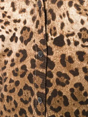 Dolce & Gabbana Leopard-print Cashmere Cardigan - Brown