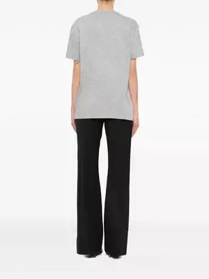 Moncler Crewneck T-shirt With Logo Applique - Grey