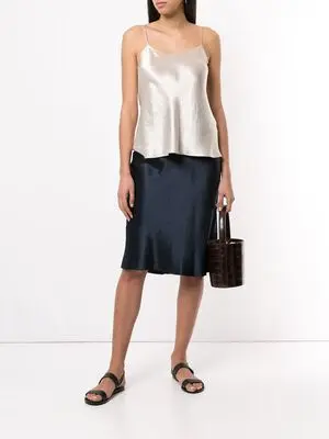 Vince Flared Tank Top - Silver