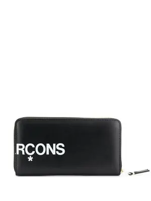 Comme Des Garçons Logo Zip-around Wallet - Black