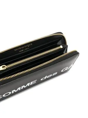 Comme Des Garçons Logo Zip-around Wallet - Black