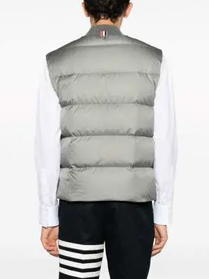 Thom Browne 4-bar Matte Nylon Down Vest - Grey