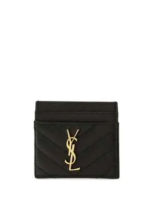 Saint Laurent Cassandre Matelassé Cardholder - Black