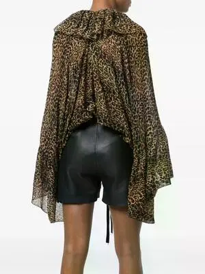 Saint Laurent Leopard-print Asymmetric Blouse