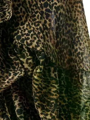 Saint Laurent Leopard-print Asymmetric Blouse