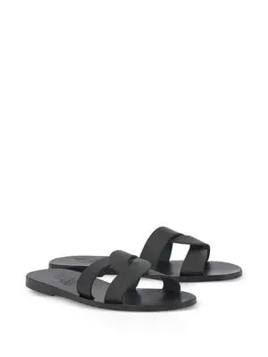 ANCIENT GREEK SANDALS Desmos Crossover Leather Sandals - Black