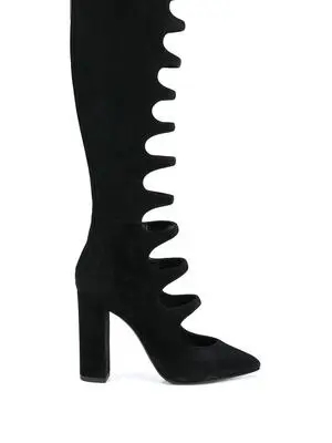 Saint Laurent Cut-out Detail Knee Length Boots