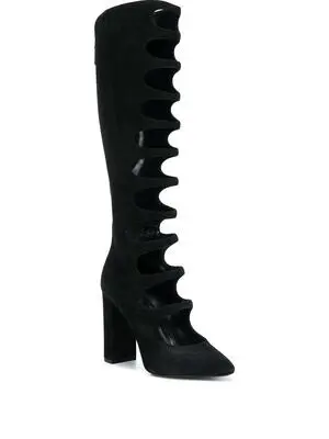 Saint Laurent Cut-out Detail Knee Length Boots