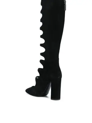 Saint Laurent Cut-out Detail Knee Length Boots