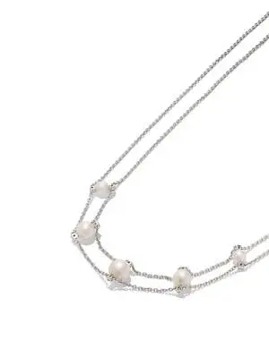 Yoko London Freshwater Pearl And Diamond Choker Necklace - Silver