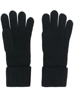 N.peal Cashmere Ribbed Gloves - Black