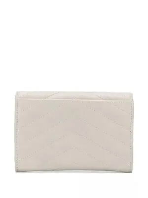 Saint Laurent Small Chevron-quilted Leather Wallet - White
