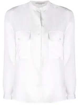 Stella McCartney Collarless Silk Shirt