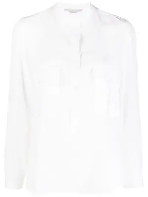 Stella McCartney Collarless Silk Shirt