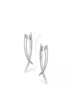 SHAUN LEANE Sabre Diamond Crossover Earrings - Silver