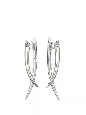 SHAUN LEANE Sabre Diamond Crossover Earrings - Silver