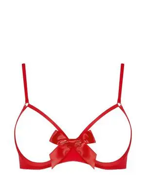 MAISON CLOSE Le Petit Secret Bow-embellishment Bra - Red