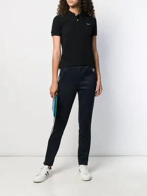 Play Comme Des Garcon Embroidered Heart Polo Shirt - Black